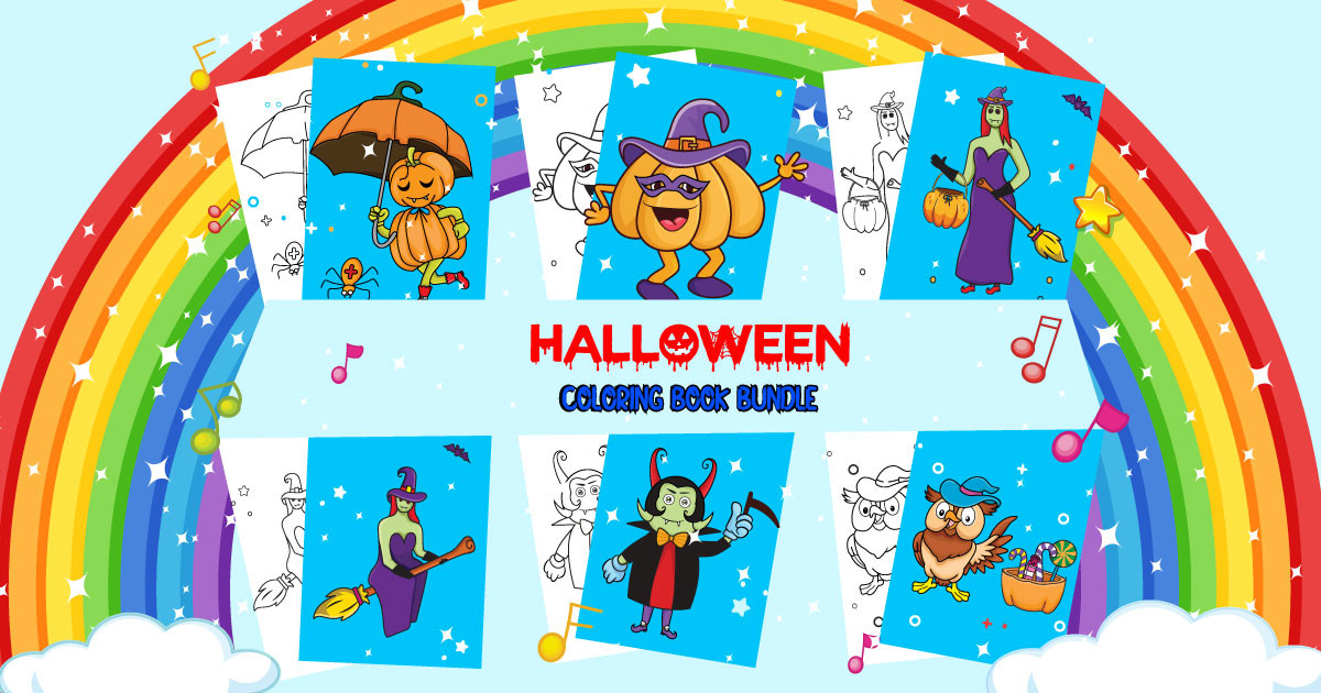 Halloween Coloring Page Bundle Bundle · Creative Fabrica
