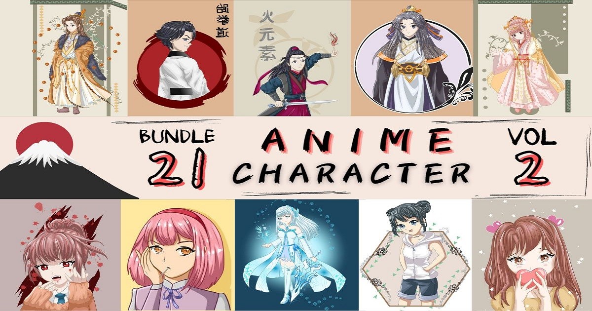 Anime Character Bundle Vol 2 Bundle · Creative Fabrica