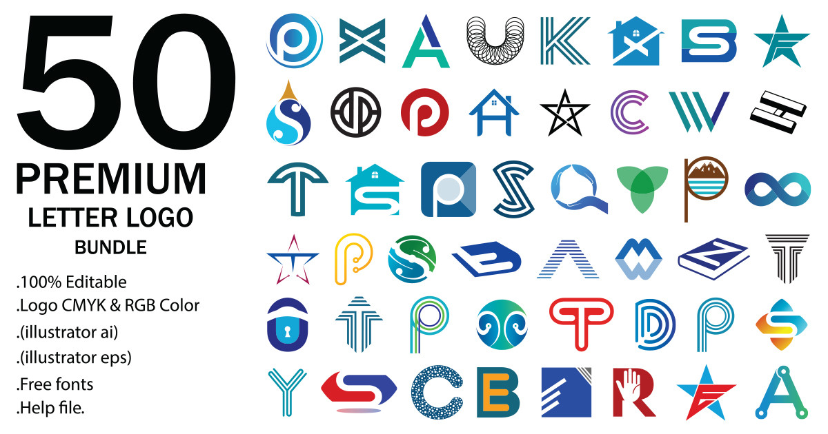 Premium Letter Logo Bundle Bundle · Creative Fabrica