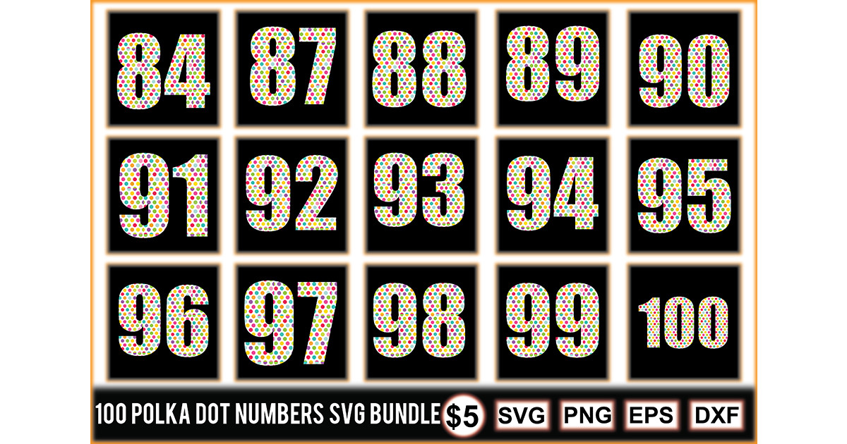 Polka Dot Numbers SVG Bundle Bundle · Creative Fabrica