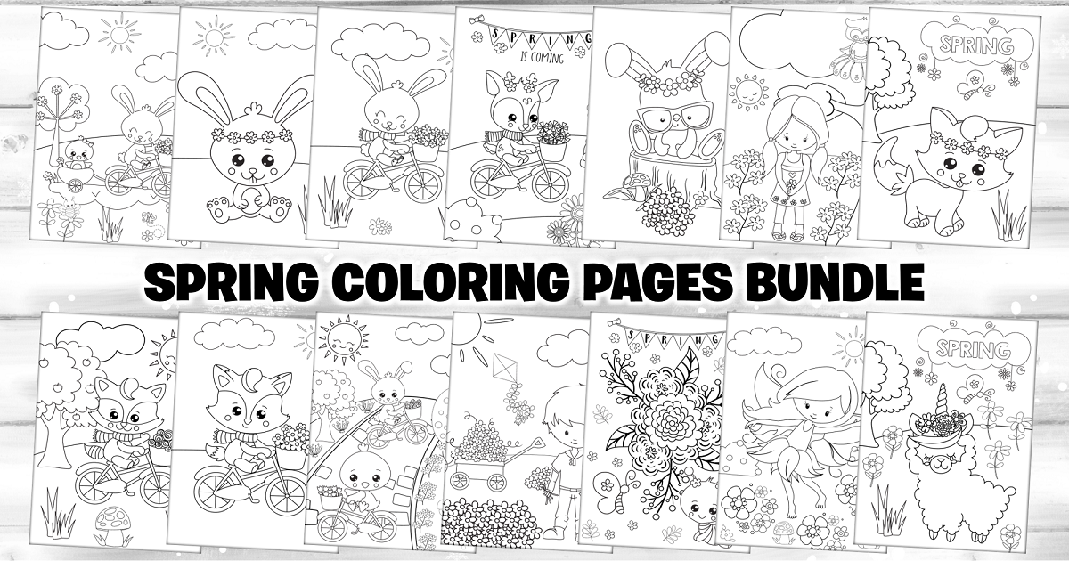 Spring Coloring Pages Bundle Bundle · Creative Fabrica