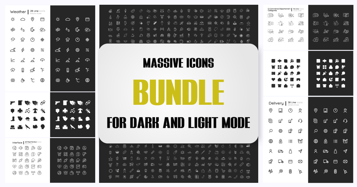 Massive Icons Bundle Bundle · Creative Fabrica