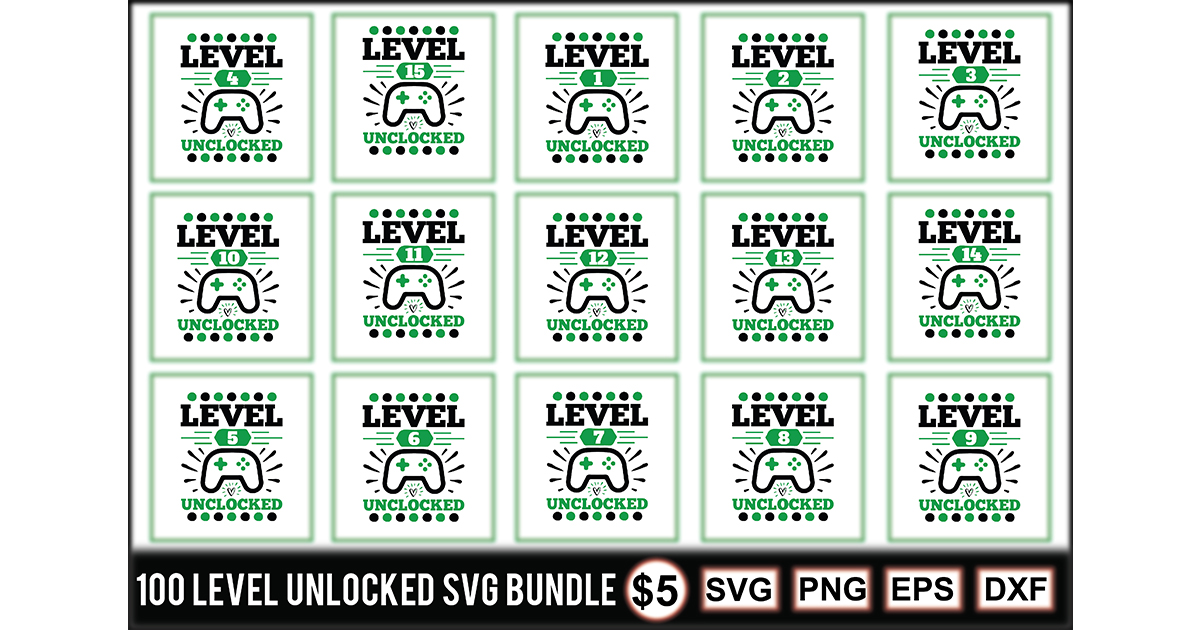 Level Unlocked SVG Bundle Bundle · Creative Fabrica