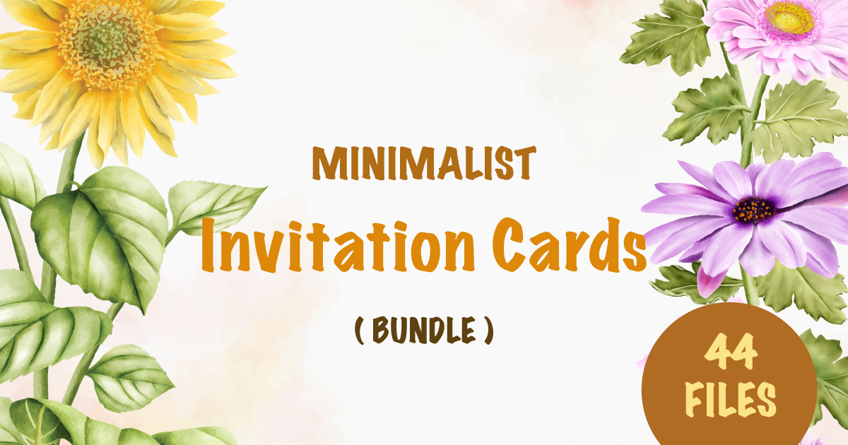 Minimalist Invitation Cards Bundle Bundle · Creative Fabrica